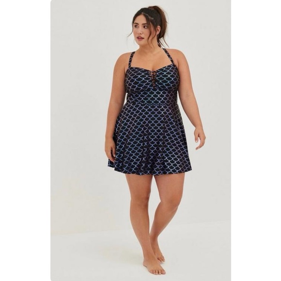 torrid | Swim | Torrid Lattice Front Swim Dress Bathing Suit Upf 5 Sz ...